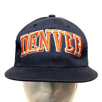 CityHunter USA Hat Denver Dark Navy Embroidered Orange Lettering Cap ...