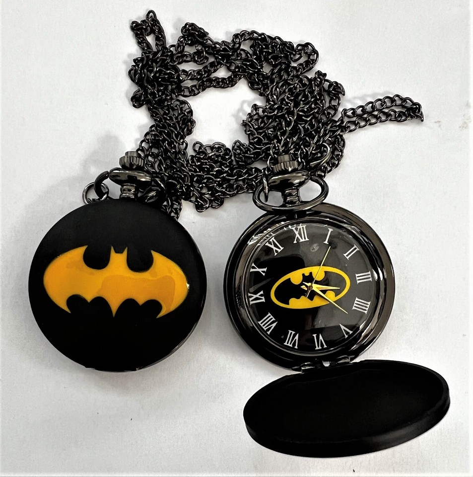 Batman Logo Matte Black Pocket Watch #1 (Topgun America Joker Dark ...