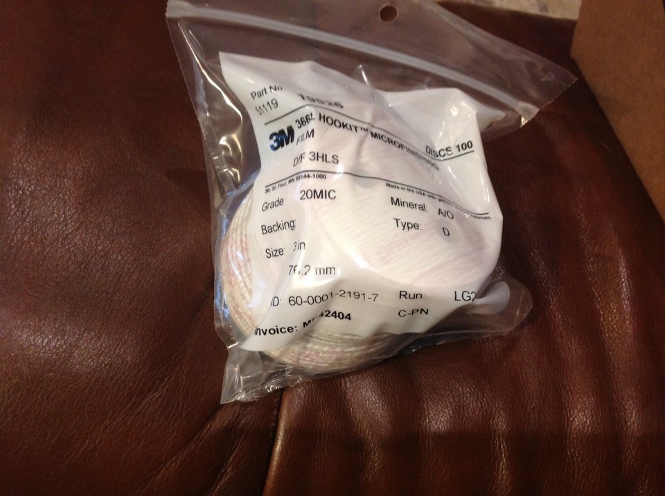 3M 366L Hookit Microfinishing Film 3" 3 Hole Discs 20Mic Type D 100 ...