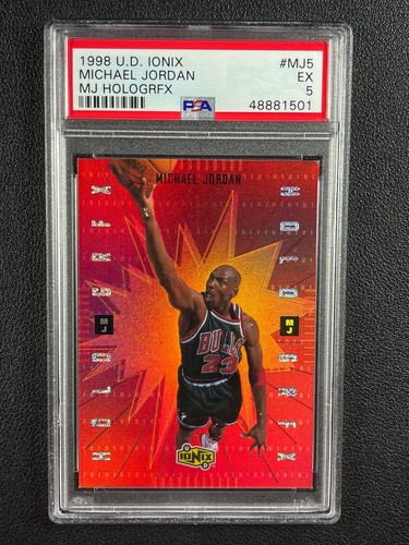 MICHAEL JORDAN PSA 5 1998 UPPER DECK UD IONIX #MJ5 MJ HOLOGRFX INSERT ...