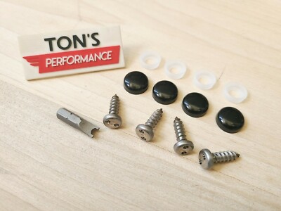 4 Theft Deterrent Auto Security License Plate Screws Stainless Steel ...