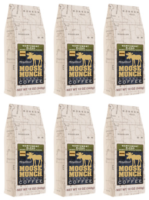 Moose Munch Northwest Blend Gourmet Ground Coffee , 6/12 oz bags | eBay