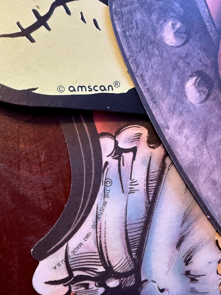 3 Vintage Halloween Paper Die Cut Cut Outs Skull, Skeleton ...