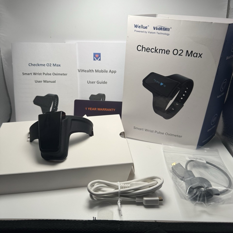 Wellue Checkme O2 Max Pulse Oximeter O2 Sensor Ring Tracking SpO2 Heart ...