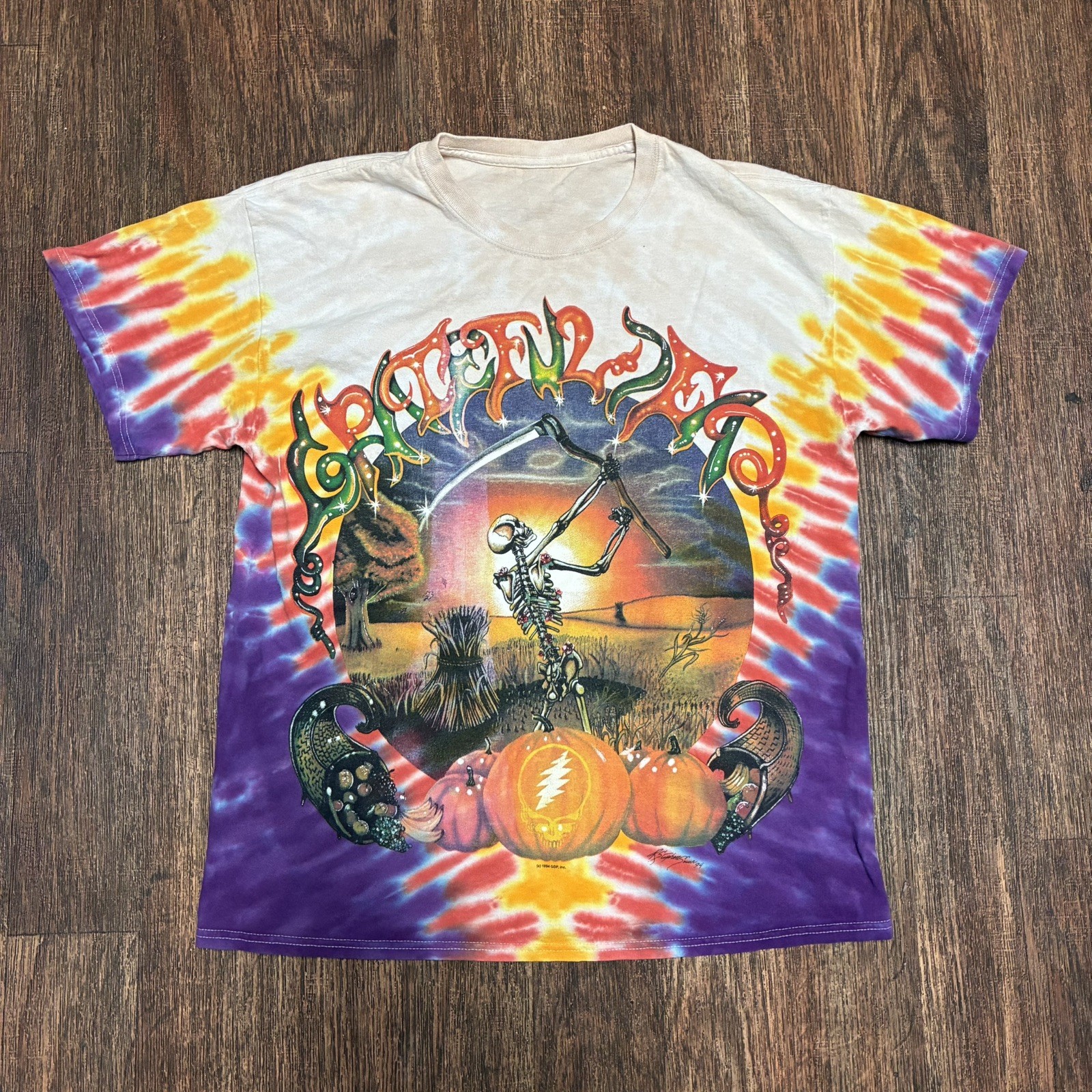 Vintage Grateful Dead 1994 Fall Tour Pumpkin Skull Ha… - Gem