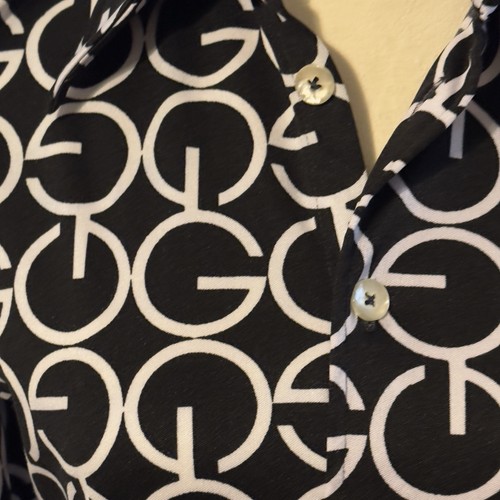 Vintage Givenchy for Chesa Logo G Pattern Black Long Sleeve Elle Woods ...