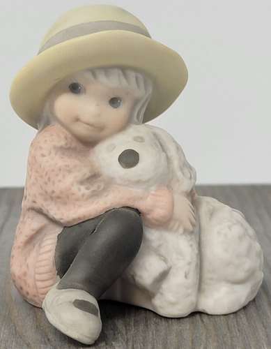 Vintage Enesco 1998 Cuddly Hug Little Girl w/Dog Puppy Figurine #375926 ...