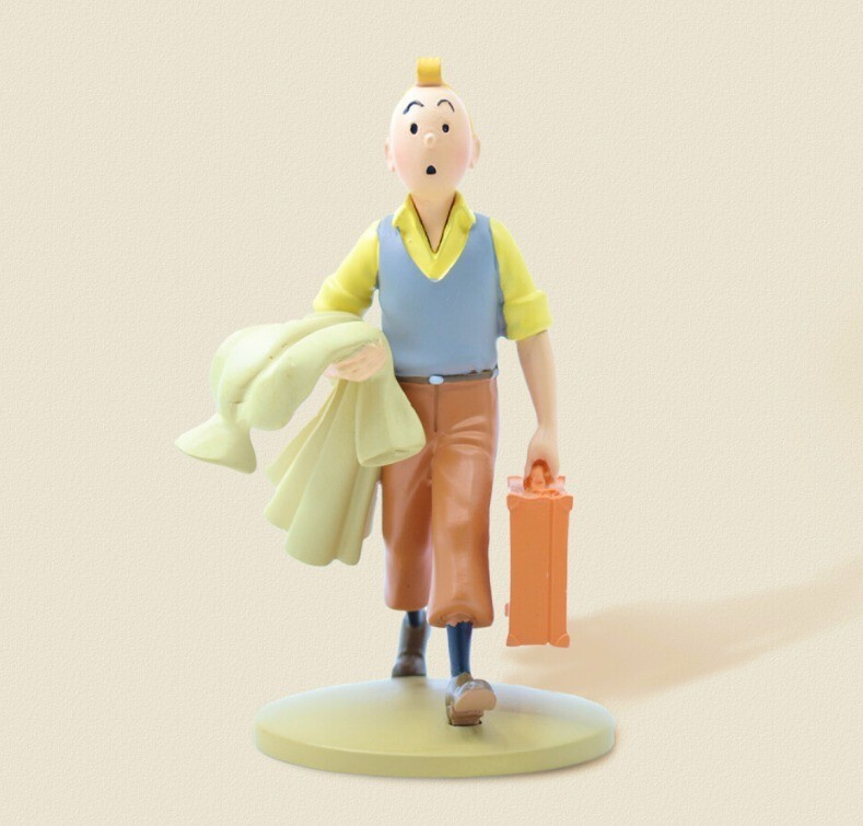 HERGE TINTIN Tintin On The Way Resin Standing Figure Figurine 12cm ...