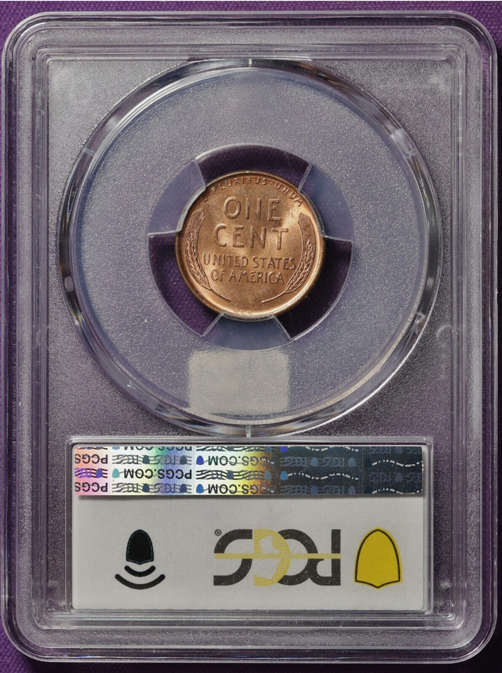 :1909-P VDB 1C LINCOLN CENT PCGS MS65RD SHINING RED LOWER POP HIGHEST ...
