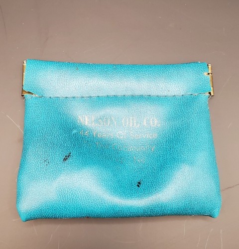 VINTAGE Teal Pinch Coin Purse - Spring Open Close Pocket Change Nelson ...