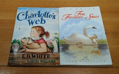 Lot 2 E B White ~ Trumpet of the Swan, Charlotte's Web PB's ~ VERY GOOD ...