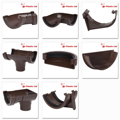 Polypipe 112mm Half Round Gutter & 68mm Round Down Pipe Fittings in ...