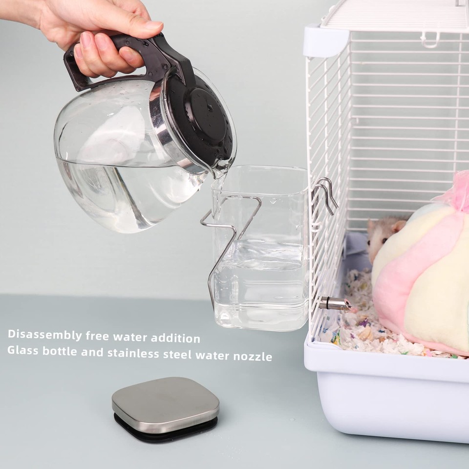 Guinea Pig Water Bottle No Drip, Rabbit Glass Waterer, Chinchilla ...