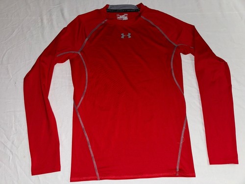 Under Armour UA Mens HeatGear Red Compression Long Sleeve Shirt NWOT ...