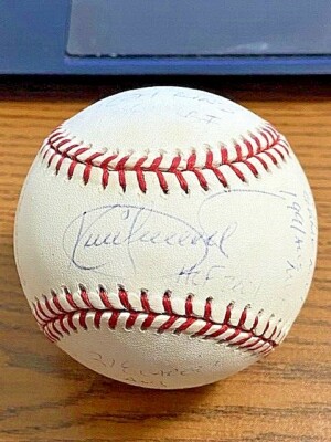 KIRBY PUCKETT SIGNED AUTOGRAPHED OAL BASEBALL! Twins! STAT BALL! 15 ...