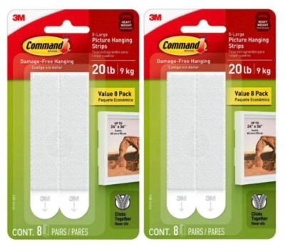 Command 20 Lb XL Heavyweight Picture Hanging Strips, Damage Free ...