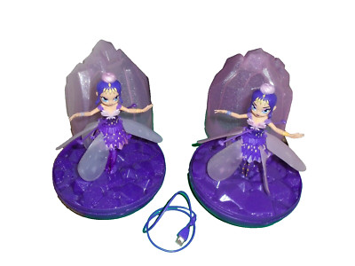 Lot of 2 Hatchimals Pixie Crystal Flyers Purple W/Cable 778988356180| eBay