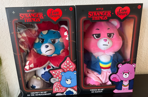Netflix CARE BEARS x Stranger Things Cheer ELEVEN + Grumpy DEMOGORGON ...
