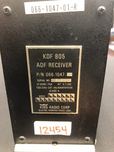 KING KDF 805 RECEIVER ADF P/N 066-1047-01-R SV TAG # 12454 | eBay