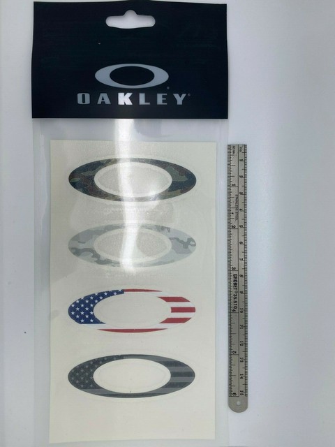 Set of 4 Authentic Oakley O Logo 3x1 Inch Camo & USA American Flag ...