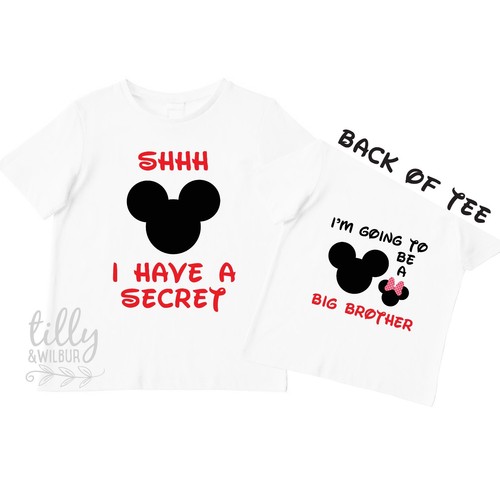 Shhh I have A Secret I'm Going To Be A Big Brother Mickey Mouse Boys T ...