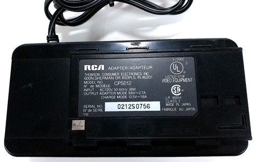 Original RCA Charger Power Adapter CPS012 For Camcorders Cameras Tested ...