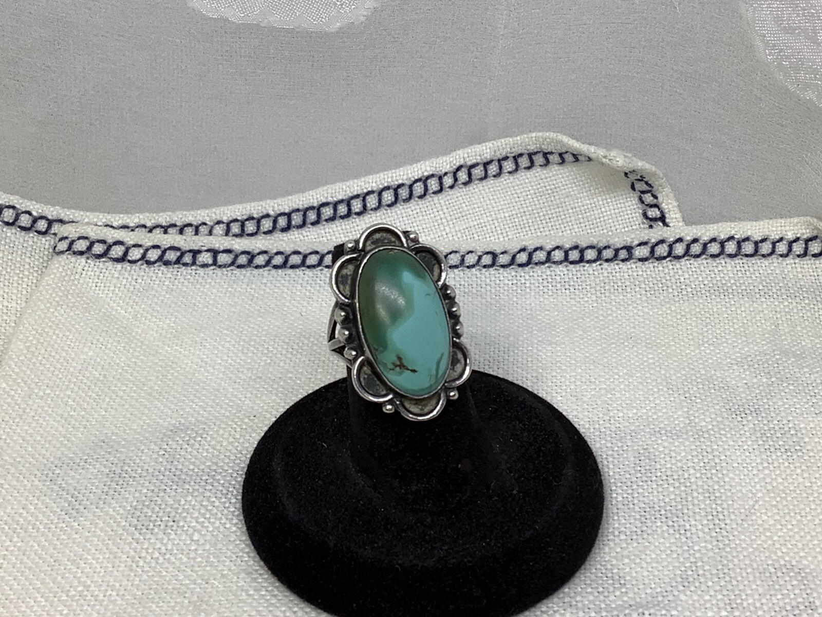 Southwestern Sterling Shadow Box Turquoise Dyed Howli… - Gem
