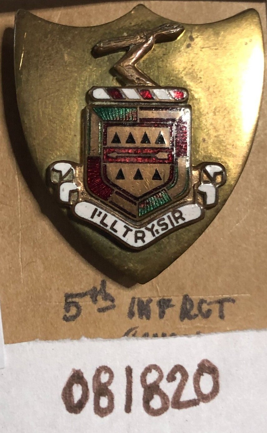 Army crest DI dui cb clutchback 5th INFANTRY REGIMENT inf rgt no mark ...