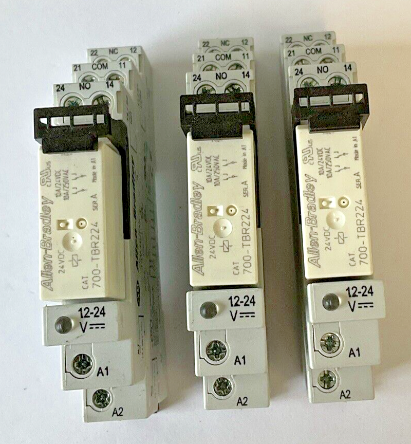 ALLEN BRADLEY 700-HLT12 TERMINAL BLOCK RELAY 24VDC W/700-TBR224 ...