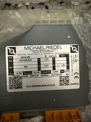 Michael Riedel RSTN 500 Transformer, PRI 475/500/525 | eBay UK