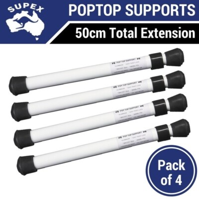 Set of 4 White Pop Top / Poptop Caravan Roof Support Poles - 50cm ...