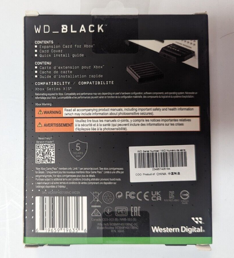 Western Digital WD_BLACK C50 1TB Expansion Card for XBOX WDBMPH0010BNC ...