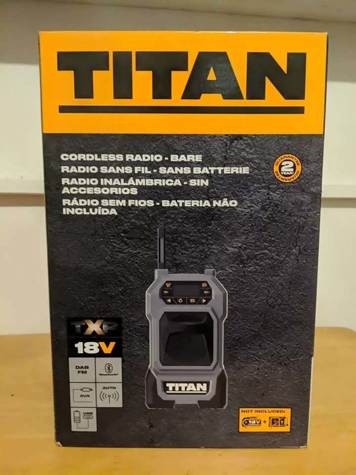 Titan Site Radio Cordless TTI918RDI LCD USB 5W Speaker DAB/FM Bluetooth ...