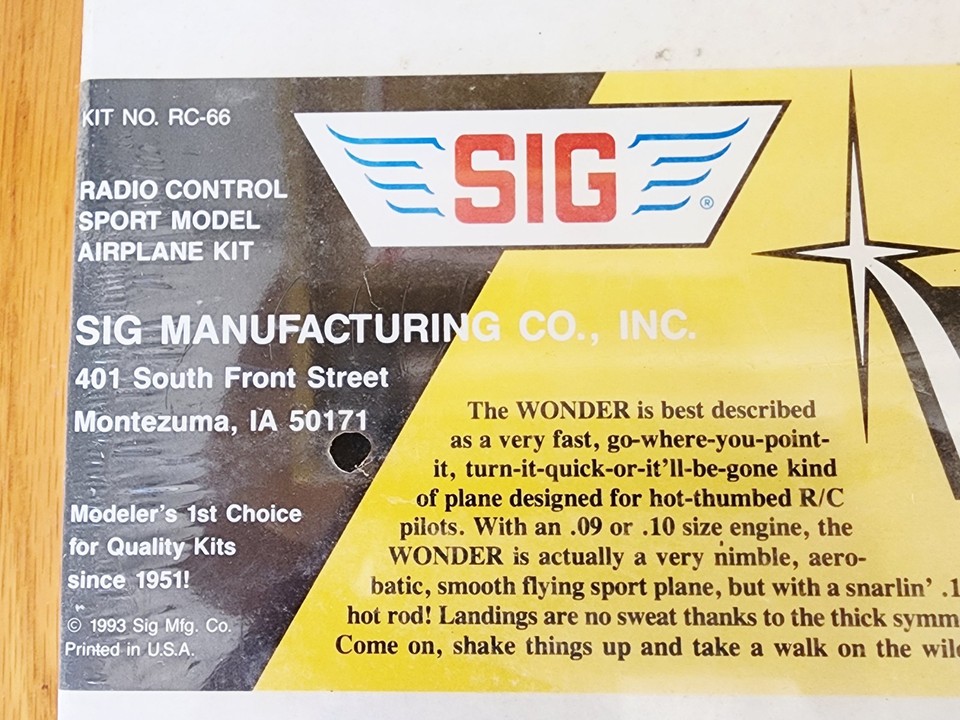 Sig RC-66 Wonder RC Airplane | eBay