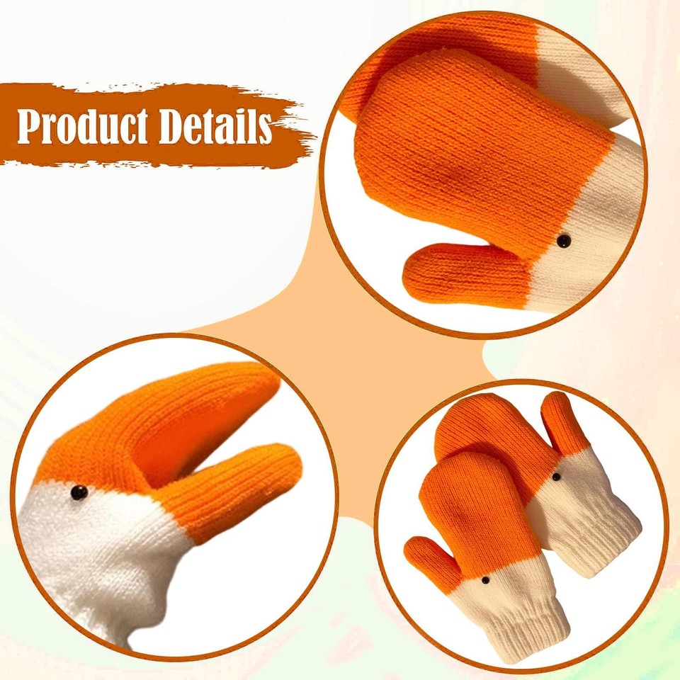 Fun Goose-shaped Gloves with Thick, Soft Thermal Lining, Ideal Gift ...