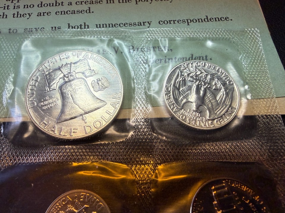 1959 Proof Coin Set Philadelphia Mint 3 90% Silver Proofs in Original ...