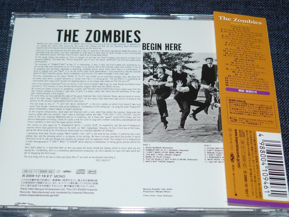 THE ZOMBIES: begin here! SHM CD! TECI-26536 Japan 2008 | eBay
