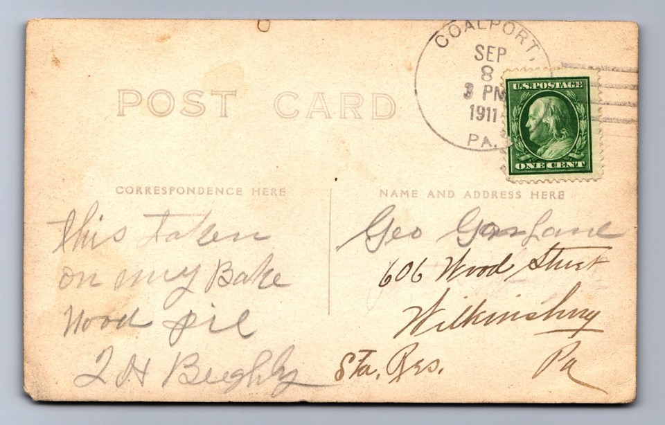 1911 RPPC LOGGERS LOGGING PENNSYLVANIA, COALPORT PA CLEARFIELD CTY ...