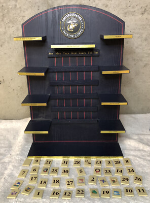 USMC PERPETUAL CALENDAR Wooden Display Board W/ Tiles The Bradford ...