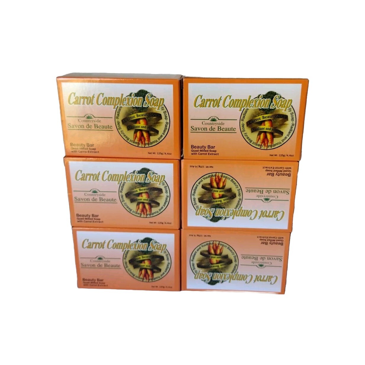 Pack-6 Carrot Complexion Soap Beauty with Carrot Oil Bar 125g Each ...