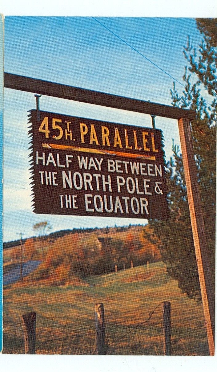 NEW HAMPSHIRE-45TH PARALLEL SIGN-HALF WAY-#P22645-(NH-MISC) | eBay