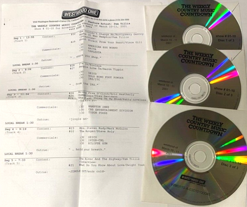 3/10/01 WEEKLY TOP 30 COUNTRY COUNTDOWN,CO-HOST PAM TILLIS; MONTGOMERY ...