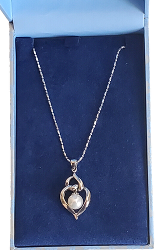 Pearl and Sterling Silver Necklace Pendant Princess Grace Collection ...
