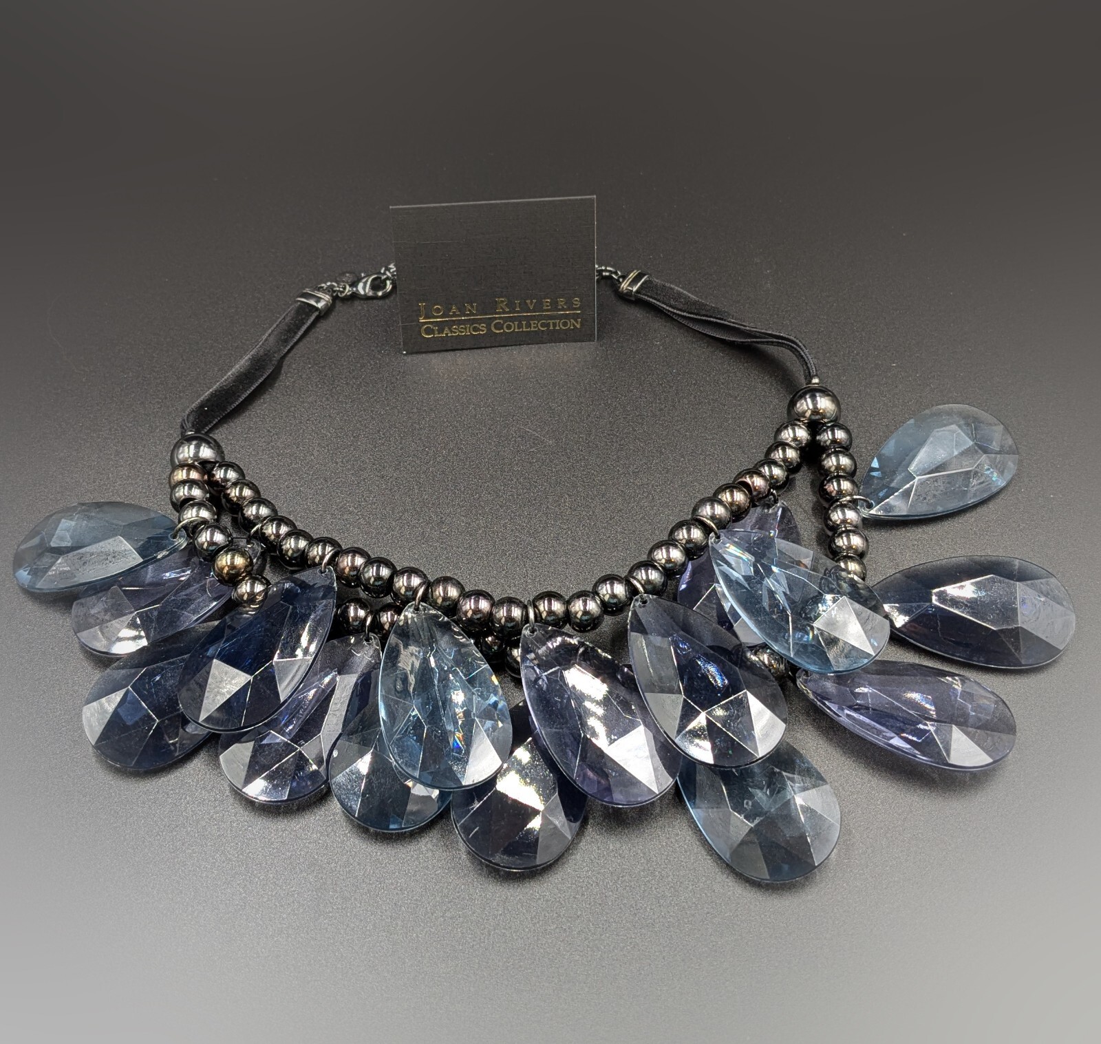 Vtg Joan Rivers Necklace 2 Strand Bib Faceted Acrylic Beads Original ...
