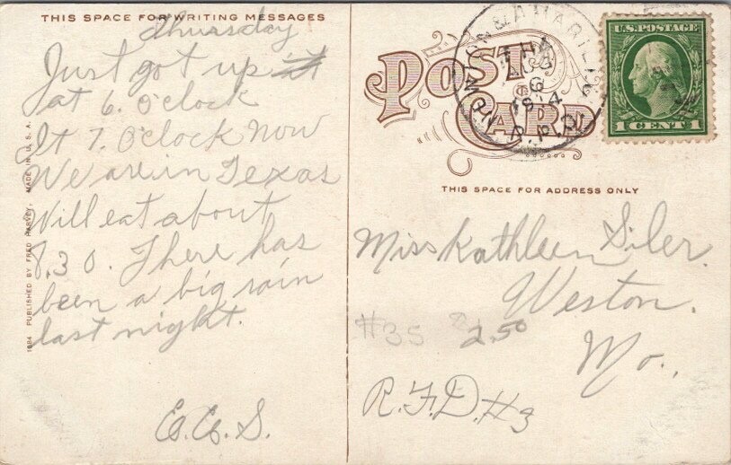 Vintage 1914 ROSWELL, New Mexico Postcard "A Public School" 1914 RPO ...