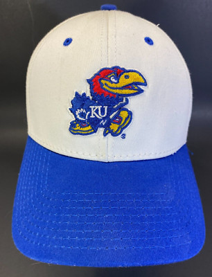 Kansas Jayhawk Baseball Hat The Game (brand), White And Blue, Flex-Fit ...
