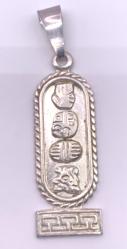 Mayan Cartouche Sterling Silver Pendant Oro Maya | eBay