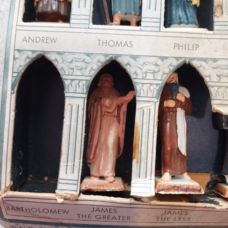 Vtg Marx Religious Figures Statuettes 14-Piece Set Jesus & His Apostles ...