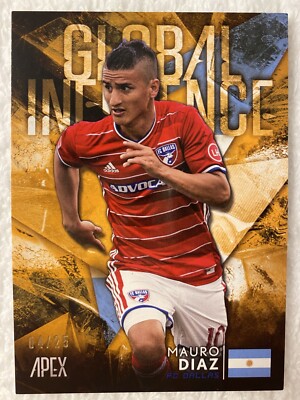 2016 Topps Apex MLS Soccer Global Influence Orange GIMD Mauro Diaz /25 ...