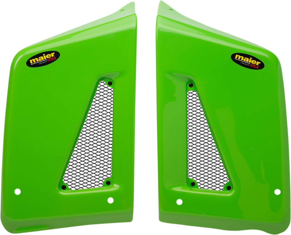 Maier Radiator Covers Shrouds Pair Green for 1987-2007 Kawasaki KLR 650 ...
